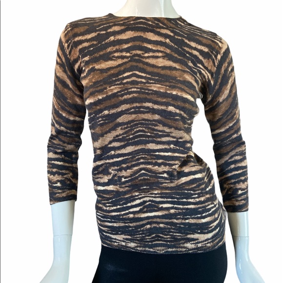 Talbots | Tops | Nwt Talbots Pure Cashmere Cheetah Scoop Neck Top ...